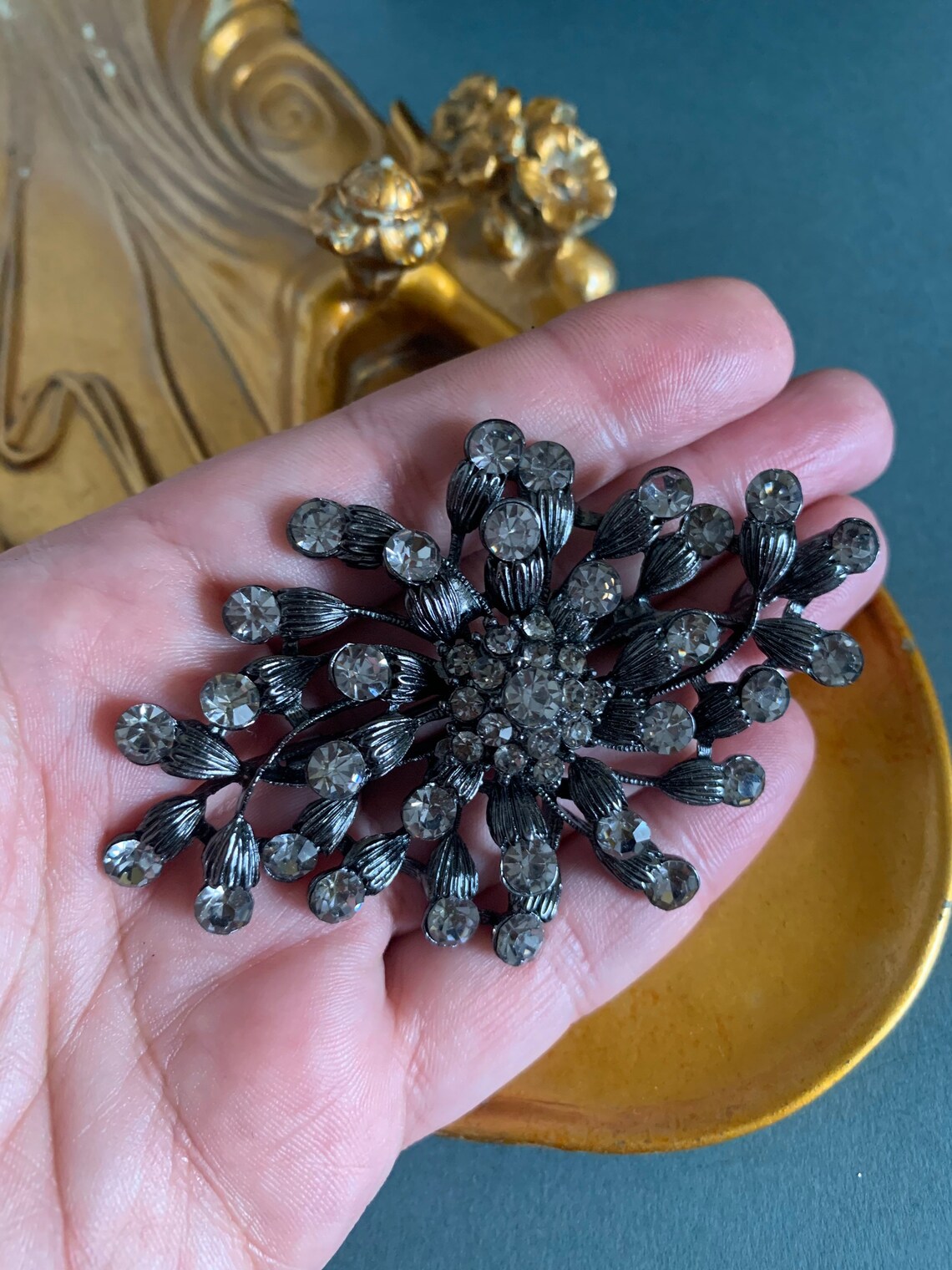 Vintage Paste Pin Clear Paste Brooch Rhinestone Pin | Etsy