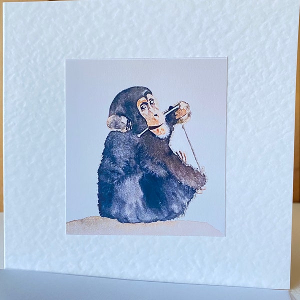 Chimp Birthday Card - Etsy