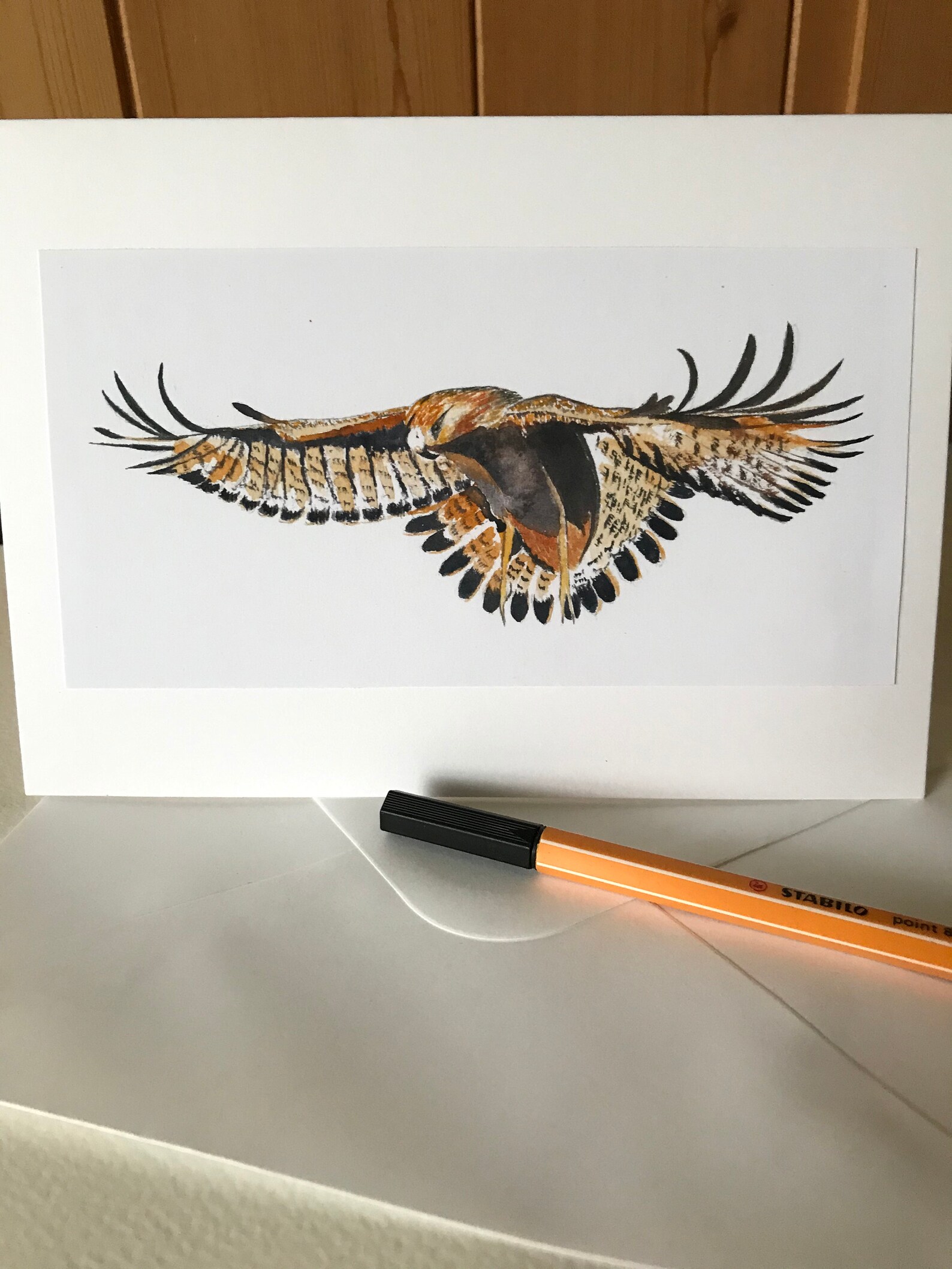 Golden Eagle Handmade Watercolour Card - Etsy UK