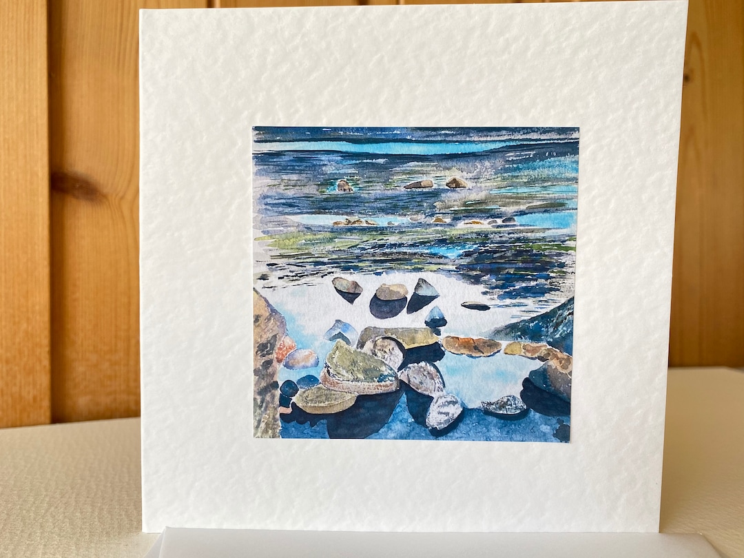 Seaside Rock Pools handmade watercolour Cards - Etsy Österreich
