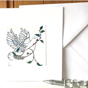 Dove of Peace Handmade Watercolour Greeting Cards - Etsy UK