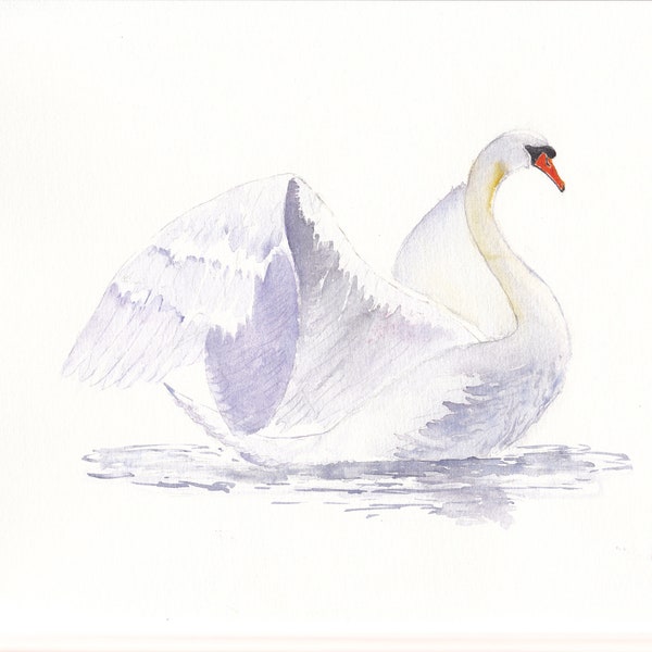 Swan Greeting Card - Etsy