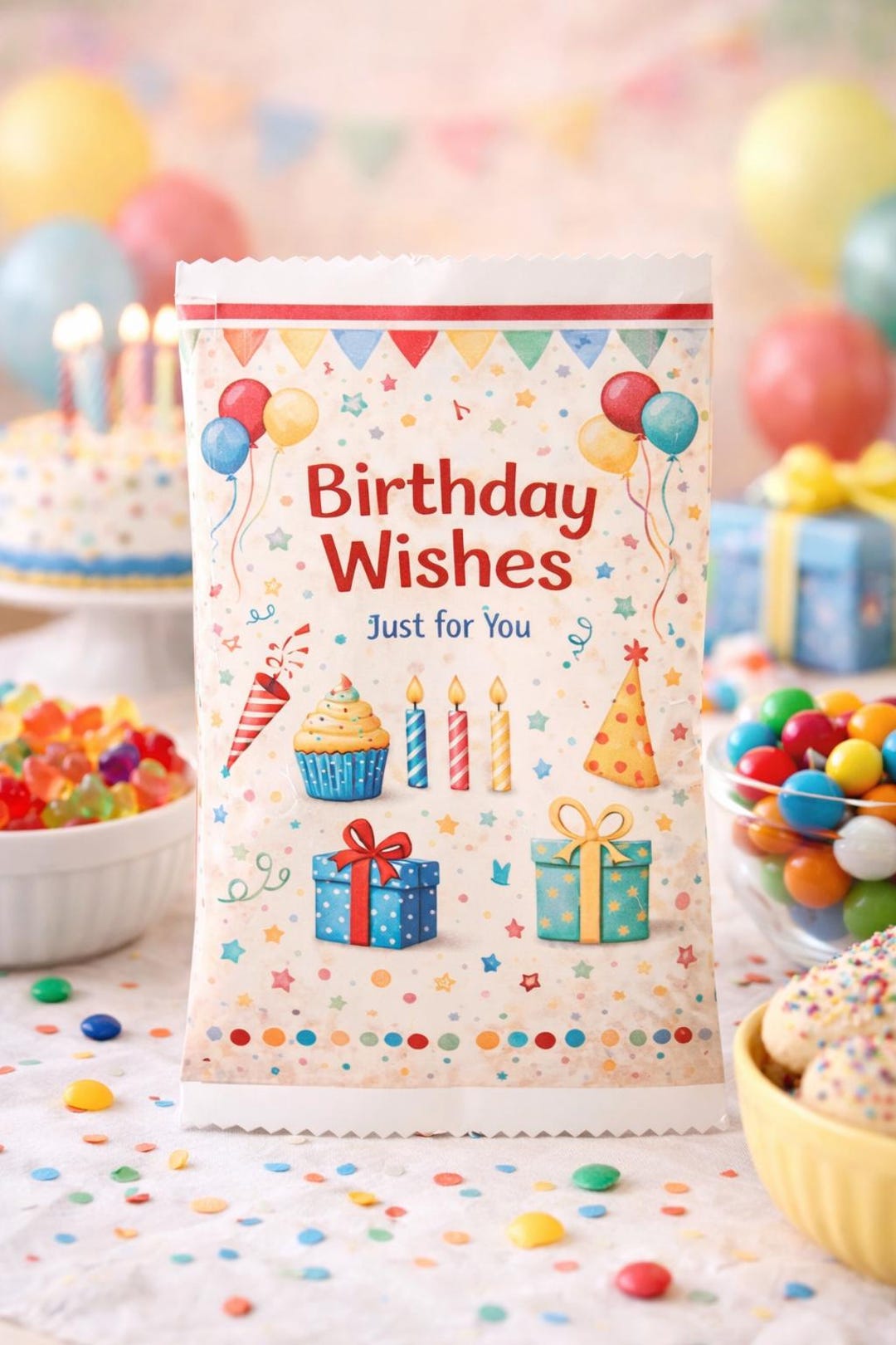 Birthday Wishes Treat Bag Printable – Kids Party Snack Bags - Etsy