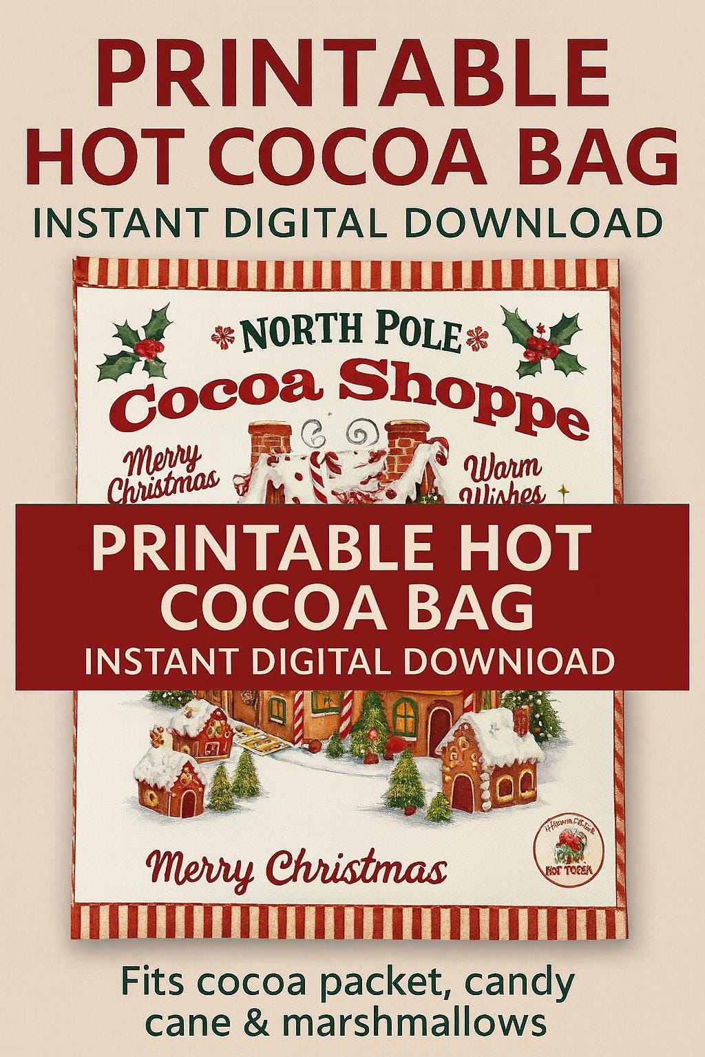 Christmas Hot Cocoa Packet Printable – North Pole Cocoa Shoppe Wrapper ...