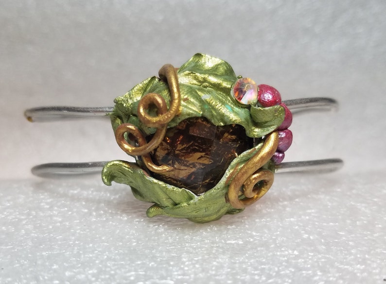 Magical Fantasy Jewelry Enchanted Garden Hand Sculpted Cuff Bracelet ...
