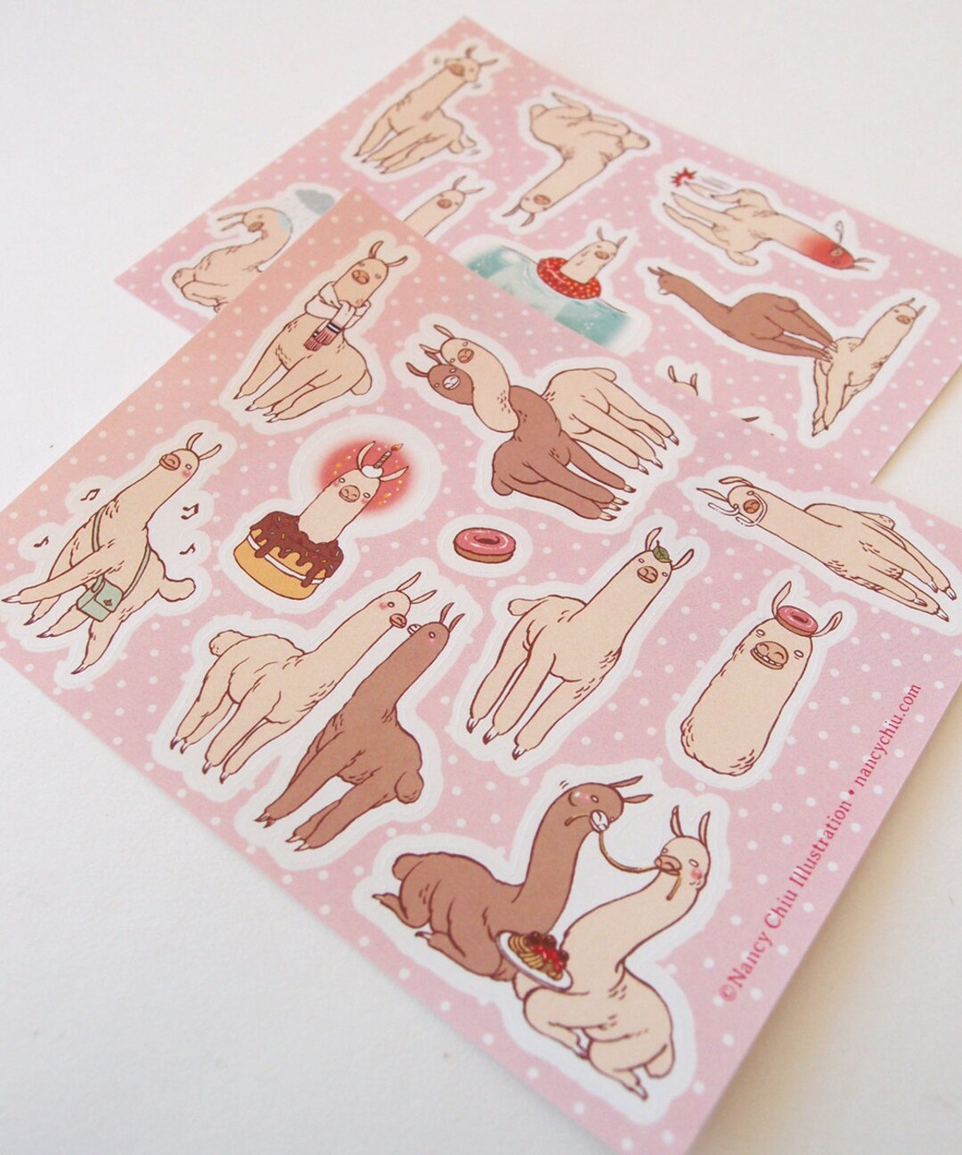 Stickers - "llama Friends" - Fun Cute Stationery Llama Unique Stickers ...