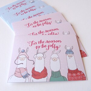 Holiday Card - "fa Lla Llama" - Winter Greetings Happy Holidays Jolly ...