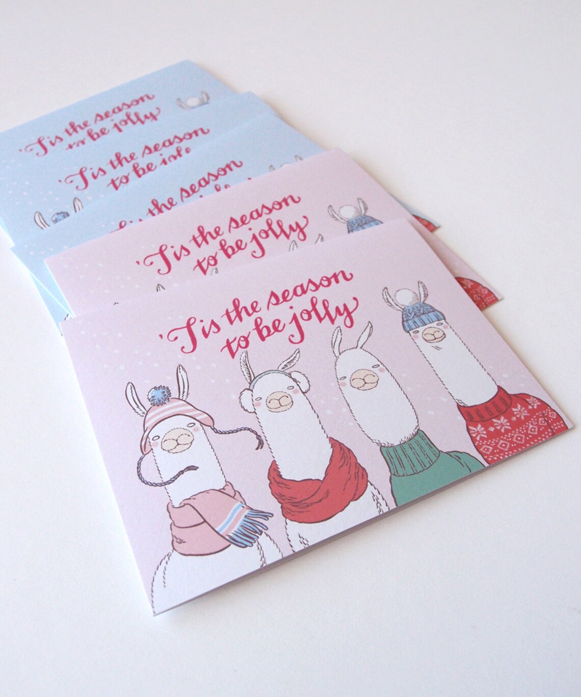 Holiday Card fa Lla Llama Winter Greetings | Etsy
