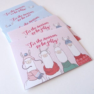 Holiday Card - "fa Lla Llama" - Winter Greetings Happy Holidays Jolly ...