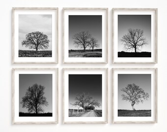 Rustic Tree Wall Art Decor. Set of 2 Tree Landscape | Etsy