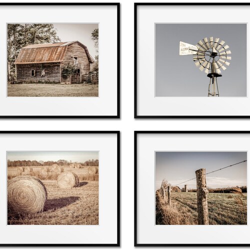 Rustic Farmhouse Wall Art Decor Set of 4 Country Rustic Art - Etsy