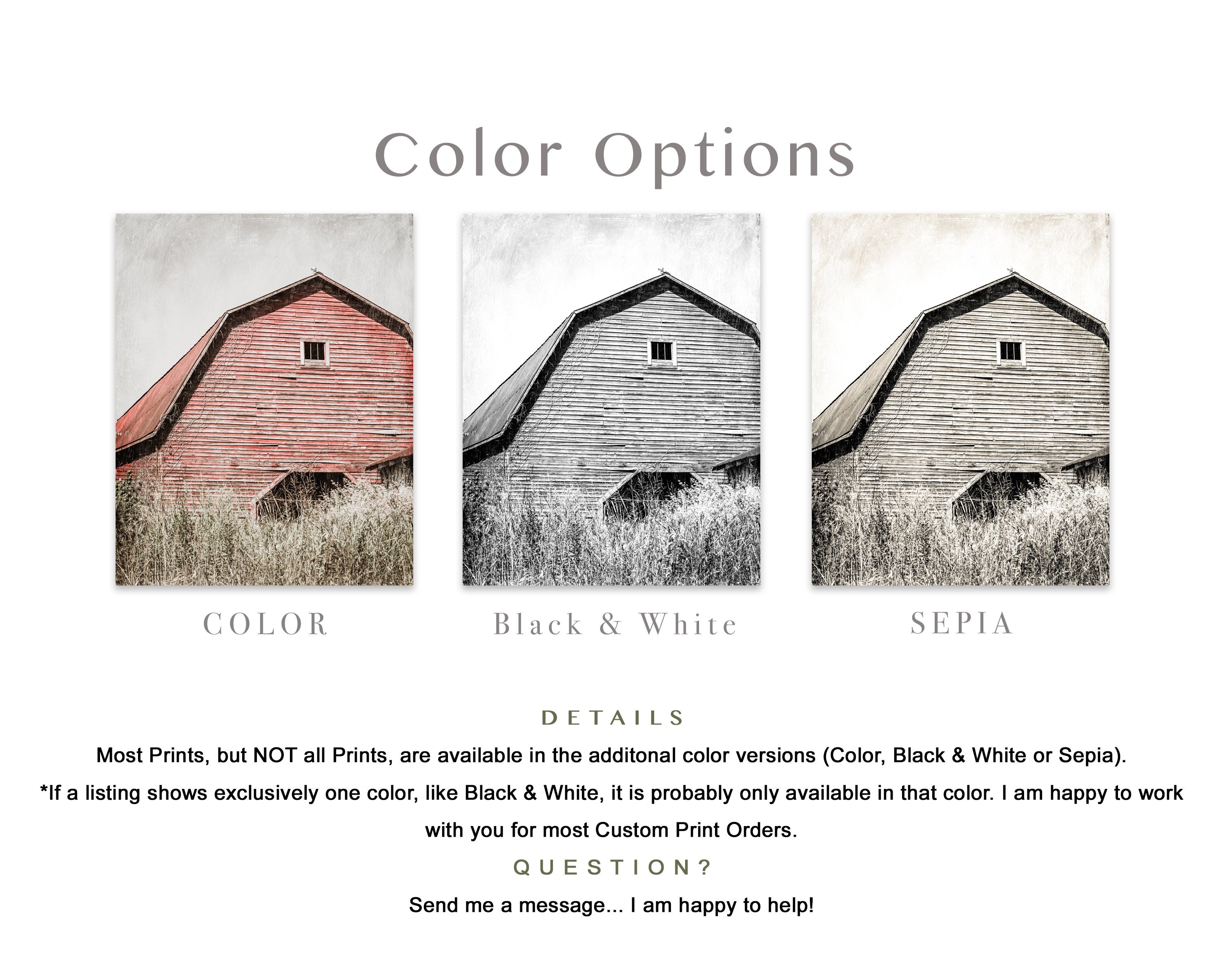 Modern Farmhouse Barn Landscape Wall Art Print or Canvas. - Etsy