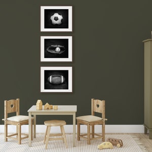 Black & White Sports Wall Art Prints. Sports Photography Print Set for ...