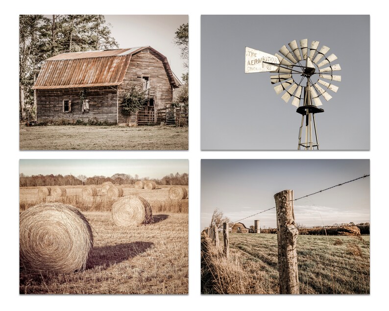 Rustic Farmhouse Wall Art Decor Set of 4 Country Rustic Art - Etsy