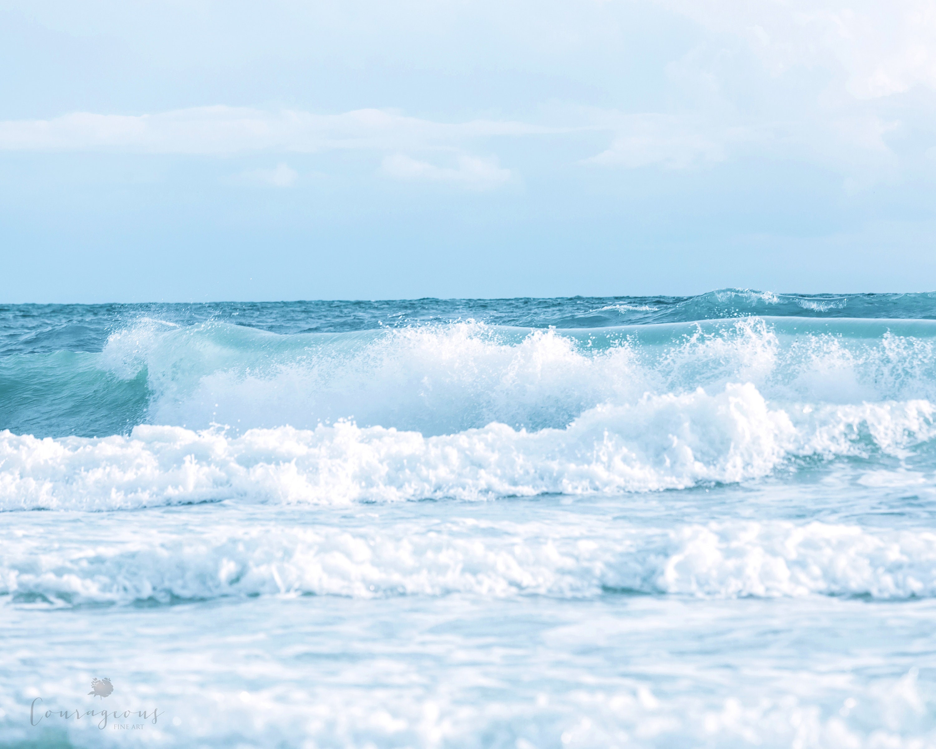 Ocean Waves Photography Print Blue Ocean Coastal Beach Art Turquoise Ocean Waves Photography Print Blue Ocean Coastal Beach Art Turquoise