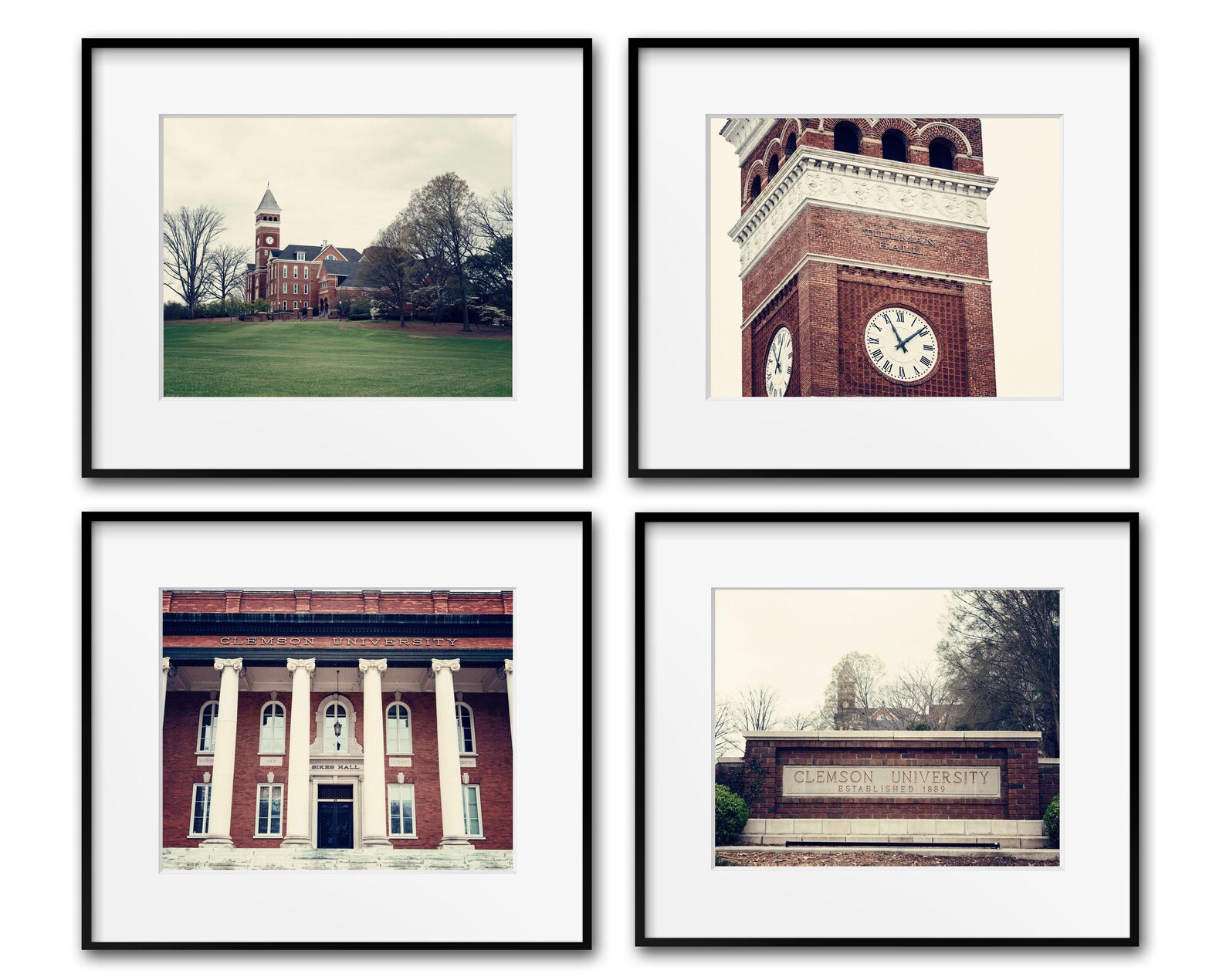 Clemson University Print Set, Clemson Tigers, Framed Clemson Prints ...