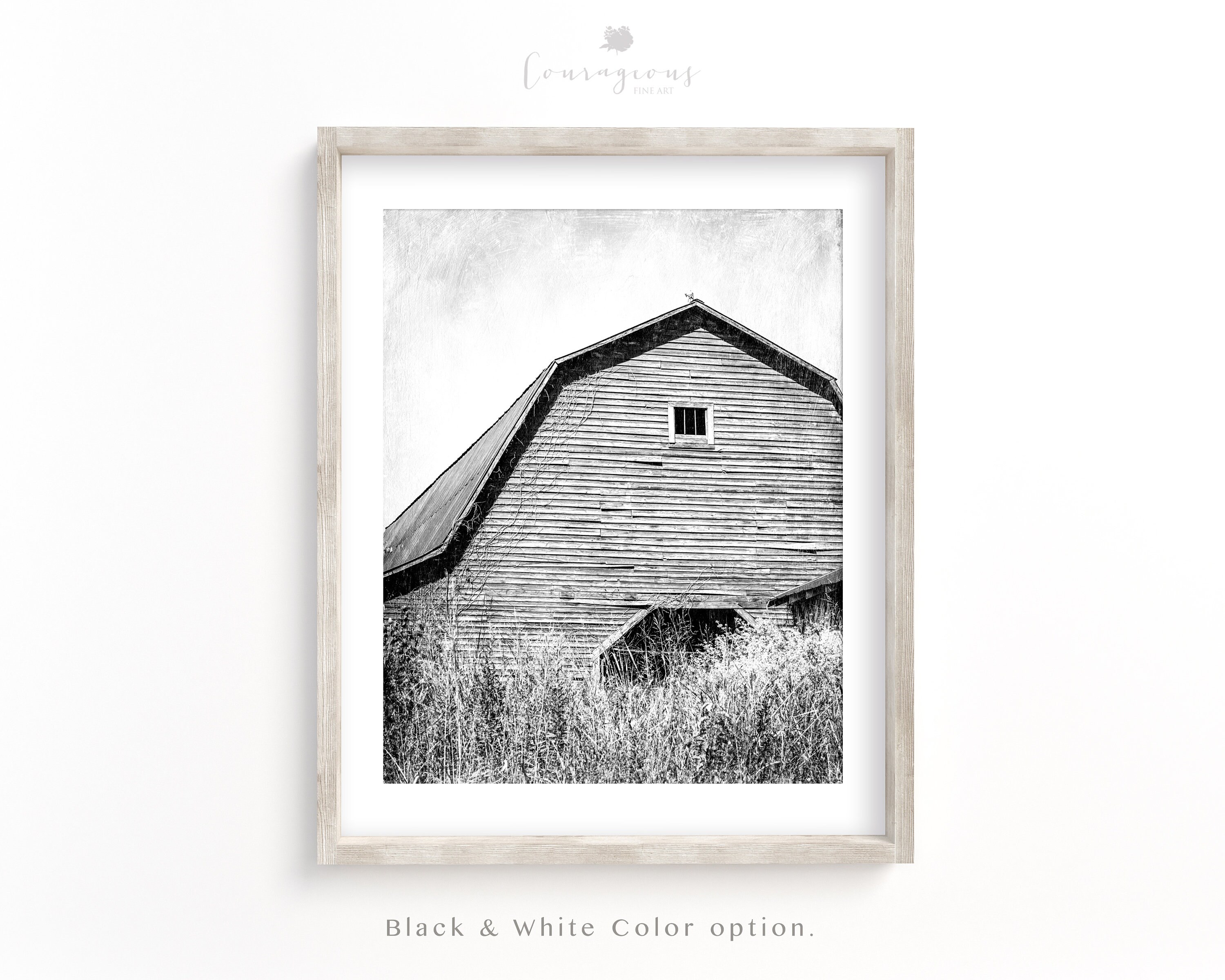 Modern Farmhouse Barn Landscape Wall Art Print or Canvas. - Etsy
