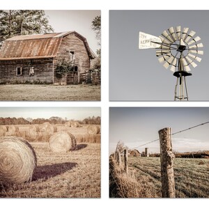 Rustic Farmhouse Wall Art Decor, Set of 4 Country Rustic Art Prints ...