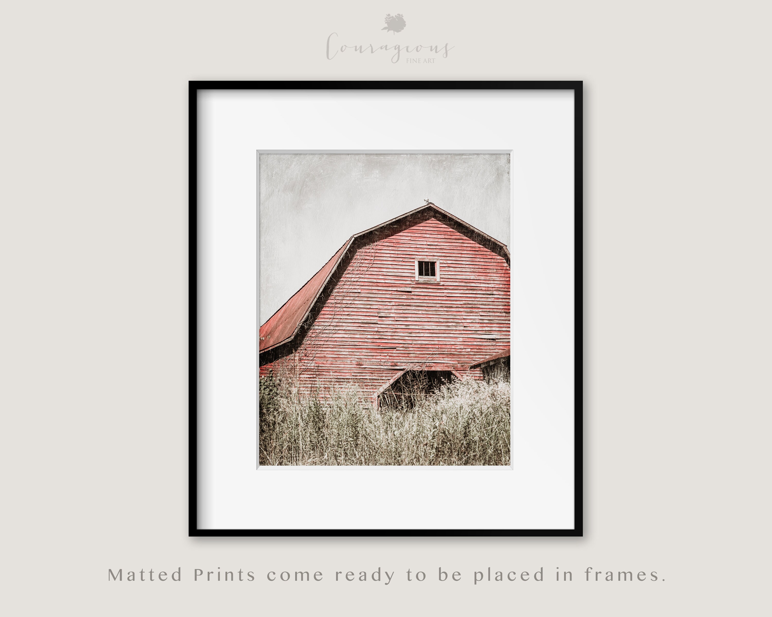 Modern Farmhouse Barn Landscape Wall Art Print or Canvas. - Etsy
