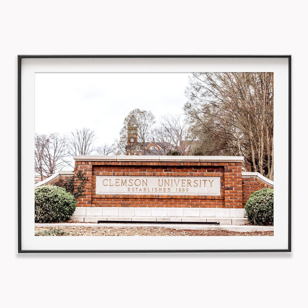 Clemson University Wall Art Print or Canvas. Clemson University Sign ...