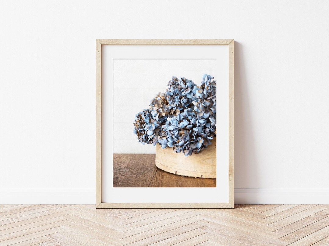 Rustic Country Blue Floral Photography Print or Canvas. Farmhouse Wall ...