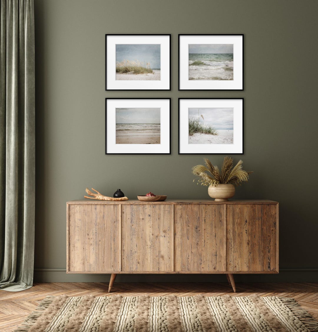 Rustic Beach Photography Wall Art Print or Canvas Set of 4. Elegant ...