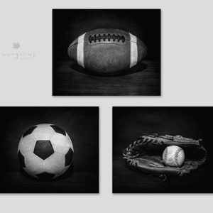 Black & White Sports Wall Art Prints. Sports Photography Print Set for ...