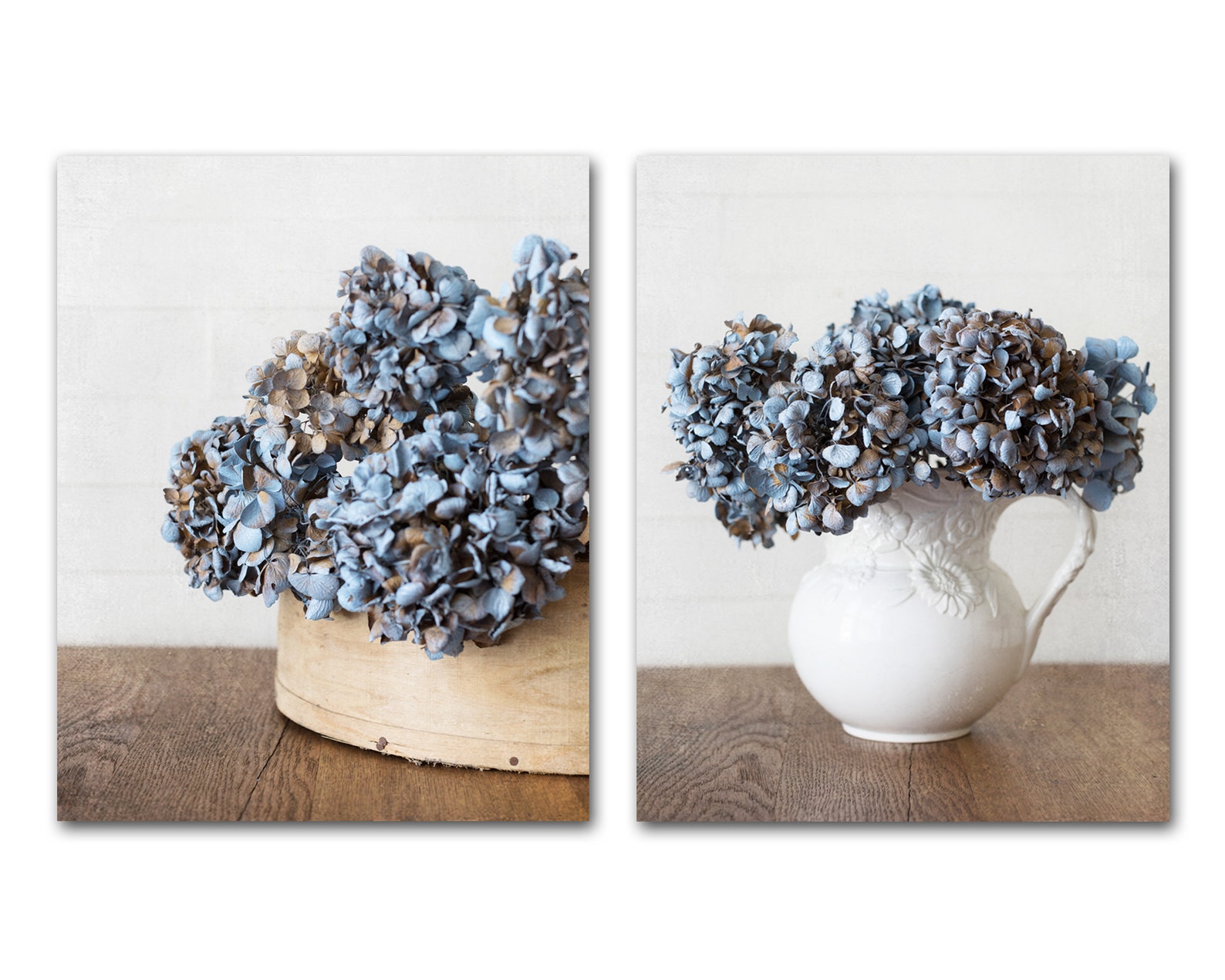 Blue Floral Photography Prints Farmhouse Wall Art Country - Etsy