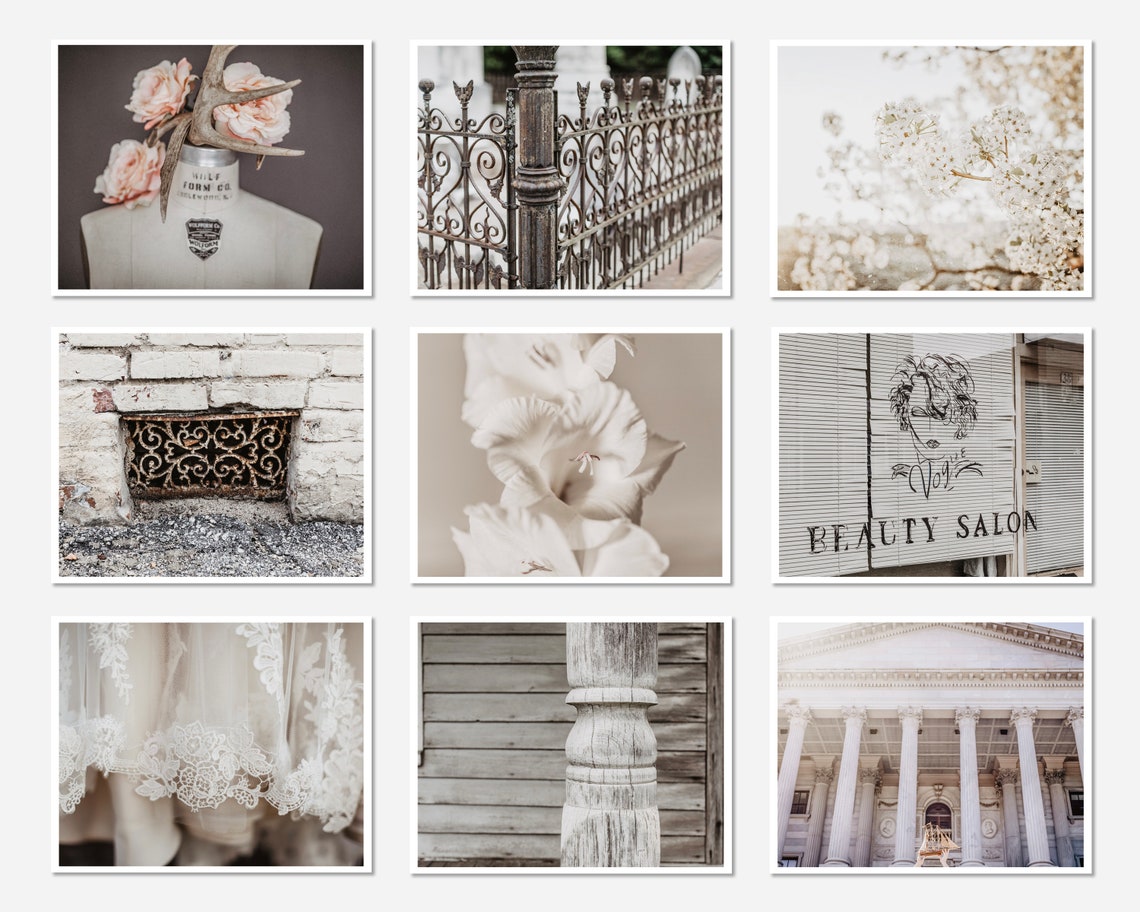 Cream Wall Art Prints Fashion Photography White Print Set - Etsy