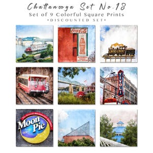 Colorful Chattanooga Art Print Set of 9. Chattanooga Photography Wall ...