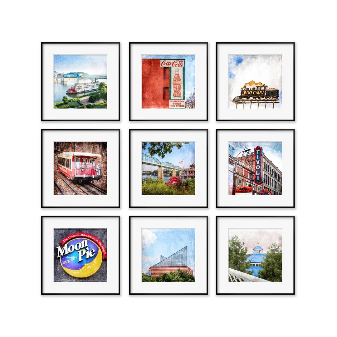 Colorful Chattanooga Art Print Set of 9. Chattanooga Photography Wall ...
