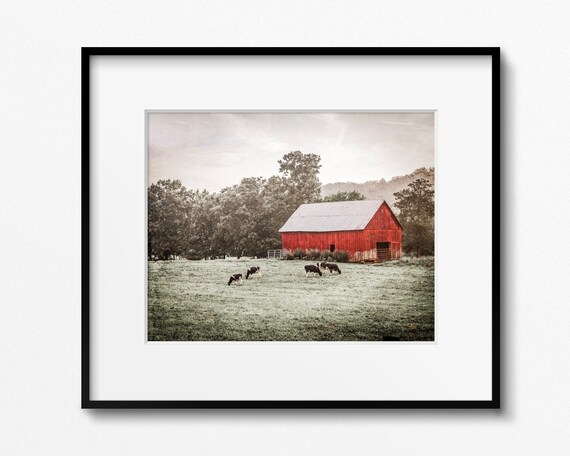 Primitive Rustic Country Farmhouse Wall Art Decor. Red Barn & | Etsy