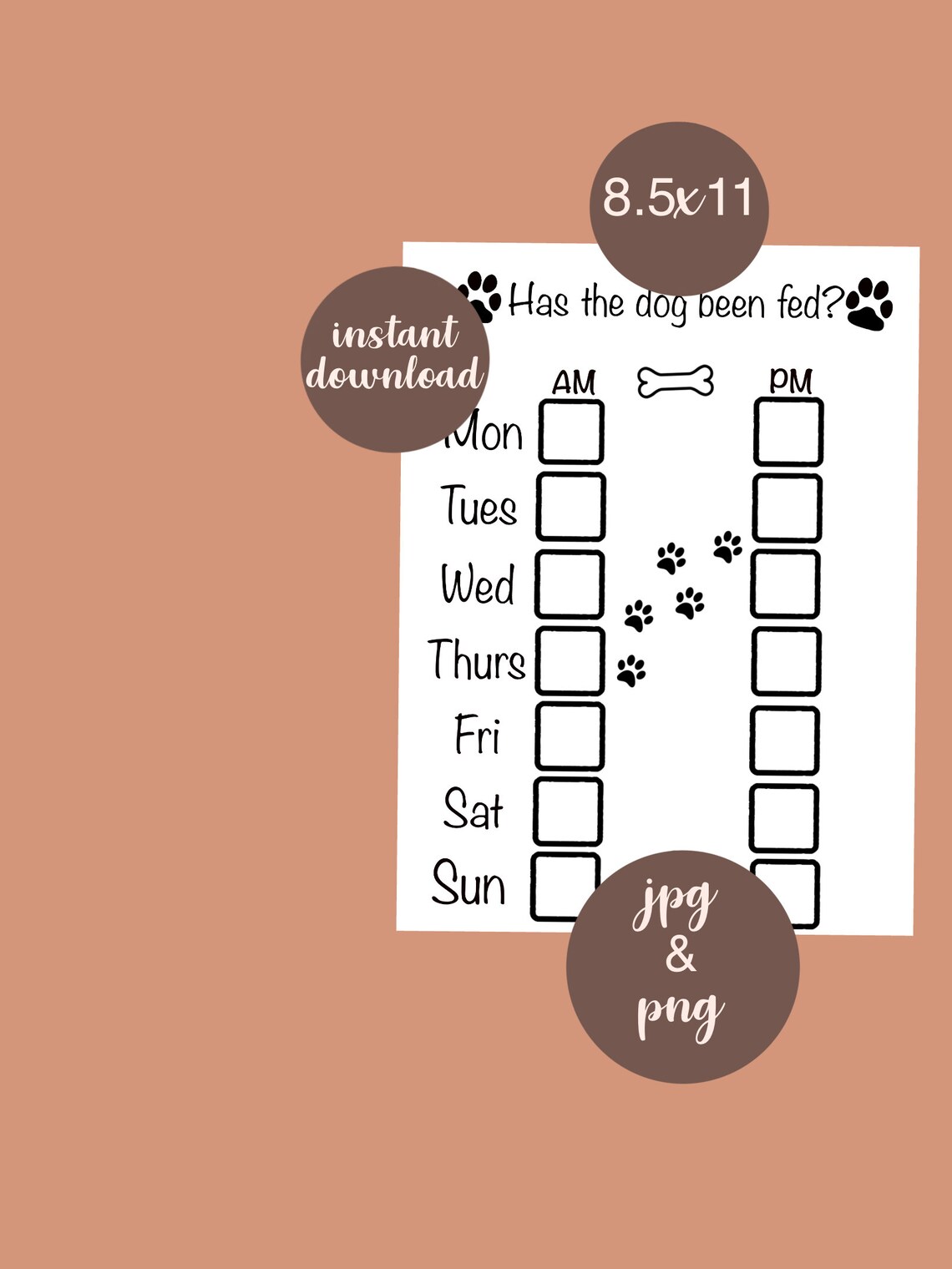 Has the Dog Been Fed Pet Feeding Reminder Dog Care Chart - Etsy