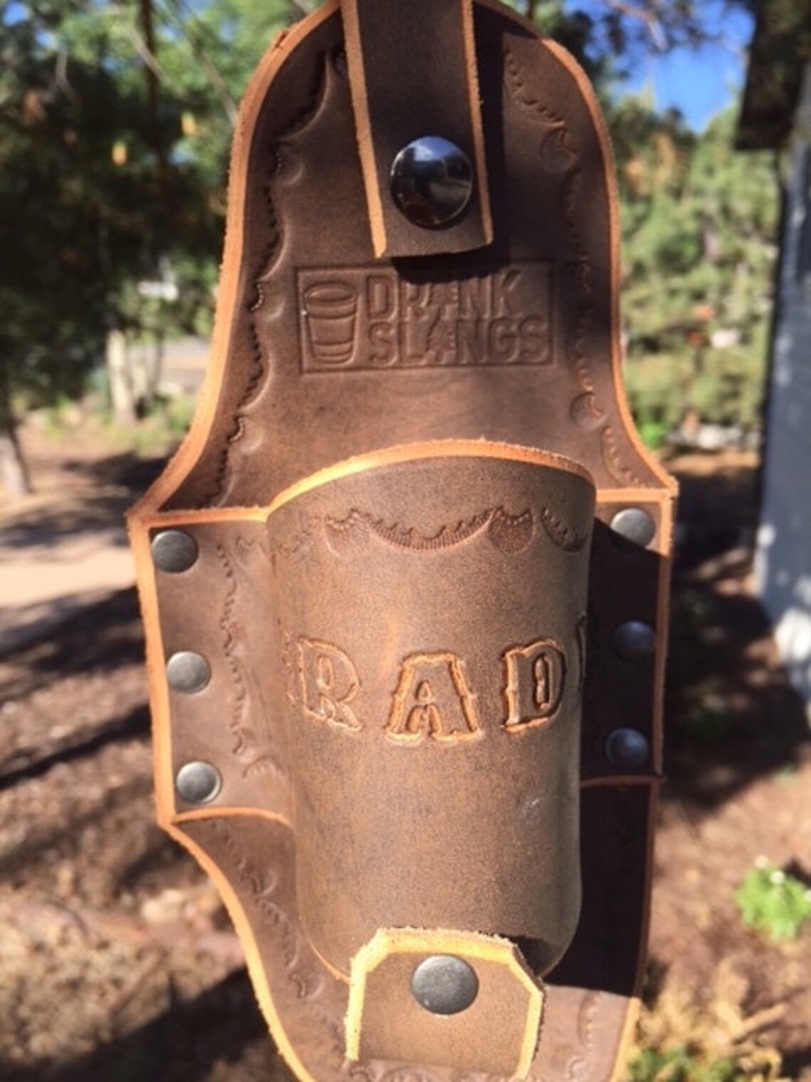 Drink Slings Embossed Leather Beer Holster - Etsy