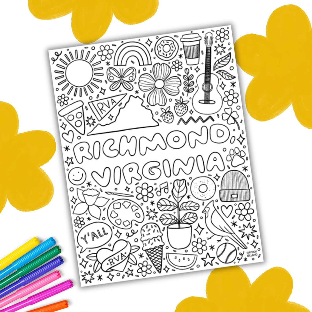 Richmond, Virginia Printable Coloring Page - Etsy