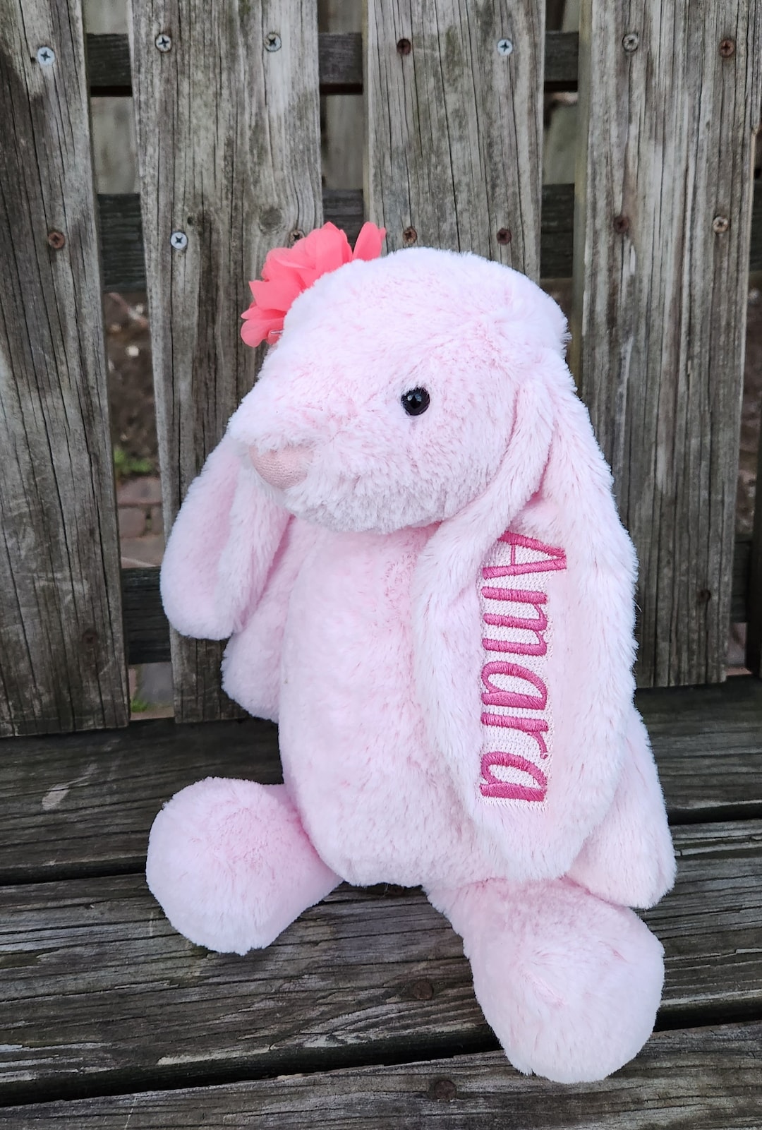 Personalized Bunny, Long Ear Rabbit, Easter Bunny, Baby Shower, Nursery ...