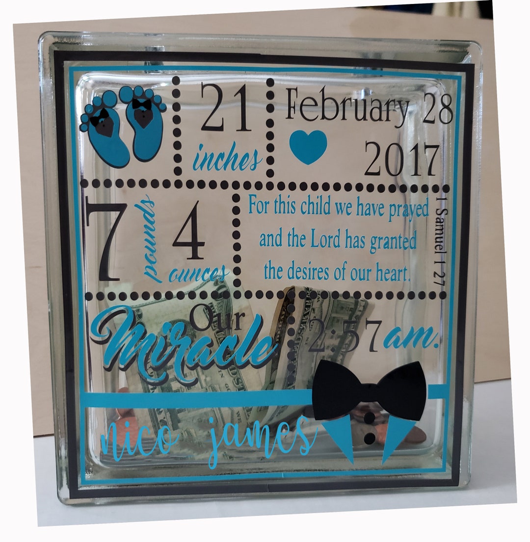 Glass Block Bank Personalized - Etsy