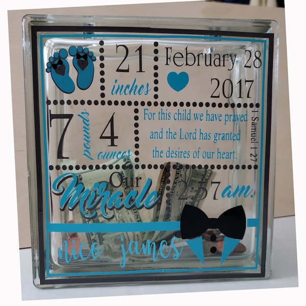 Glass Block Piggy Bank - Etsy