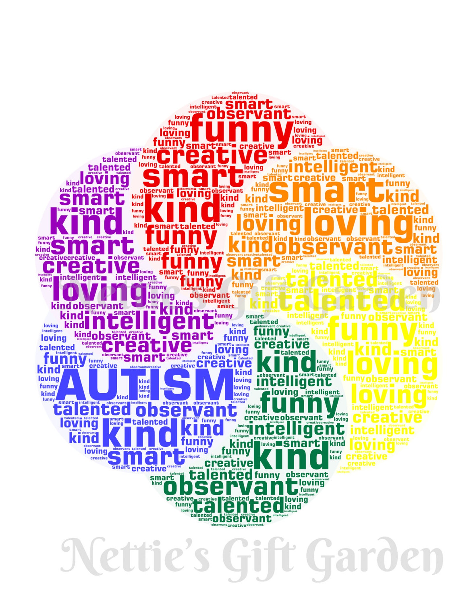 Autism Printable Word Art - Etsy