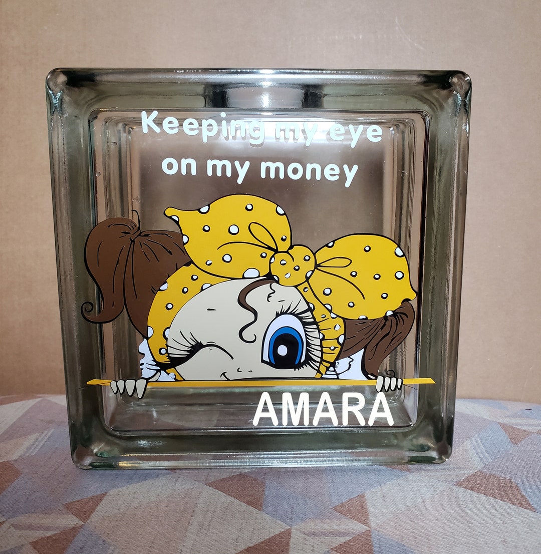 Personalized Glass Block Bank - Etsy
