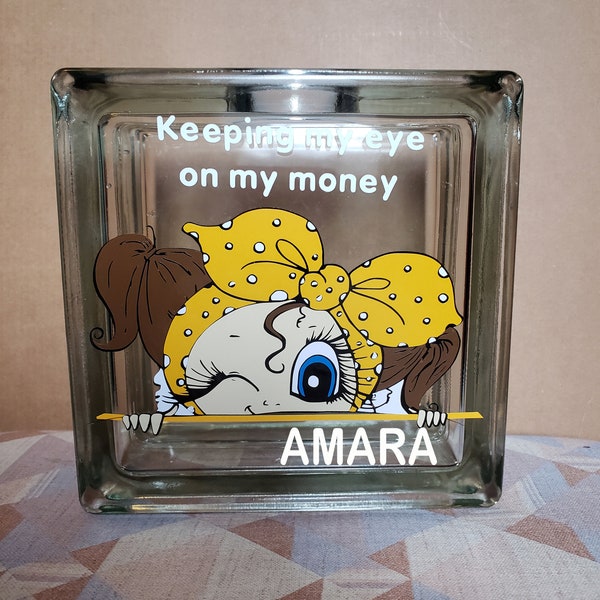 Glass Block Piggy Bank - Etsy