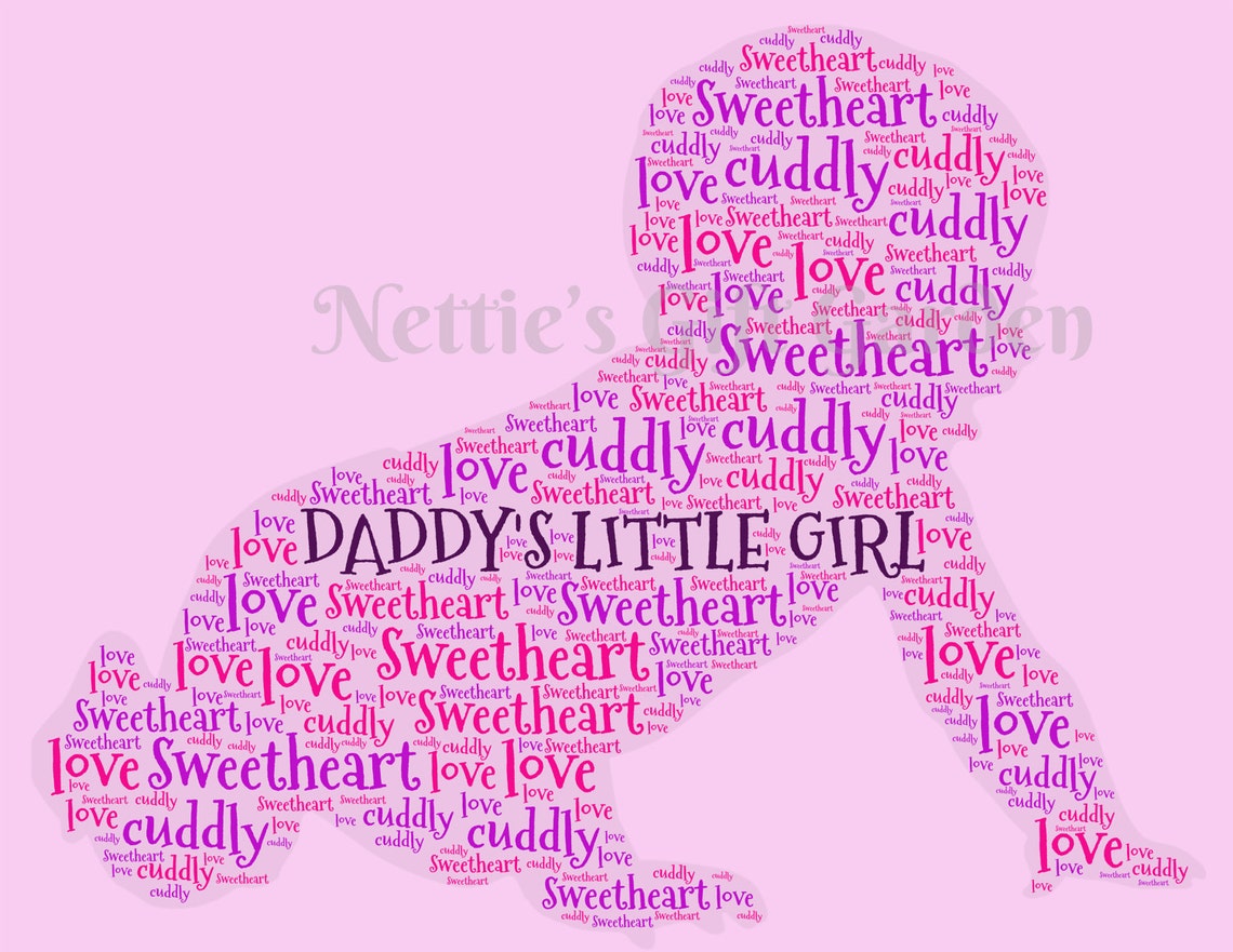 Printable Word Art Kids Room Nursery Baby Girl Wall Decor - Etsy
