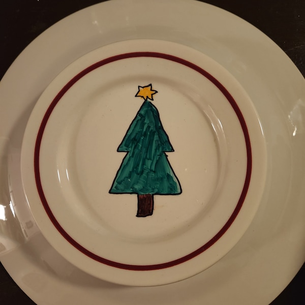 Small Christmas Decorative Plates - Etsy