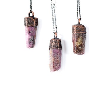 Ruby Crystal Necklace Raw Ruby Necklace Raw Mineral - Etsy