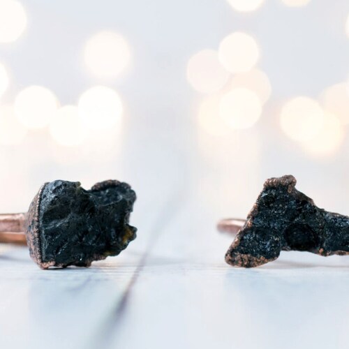 Tektite Ring Raw Tektite Stacking Ring Raw Mineral Ring | Etsy