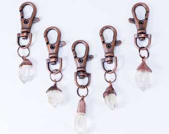 Quartz crystal keychain Raw crystal keychain Quartz | Etsy