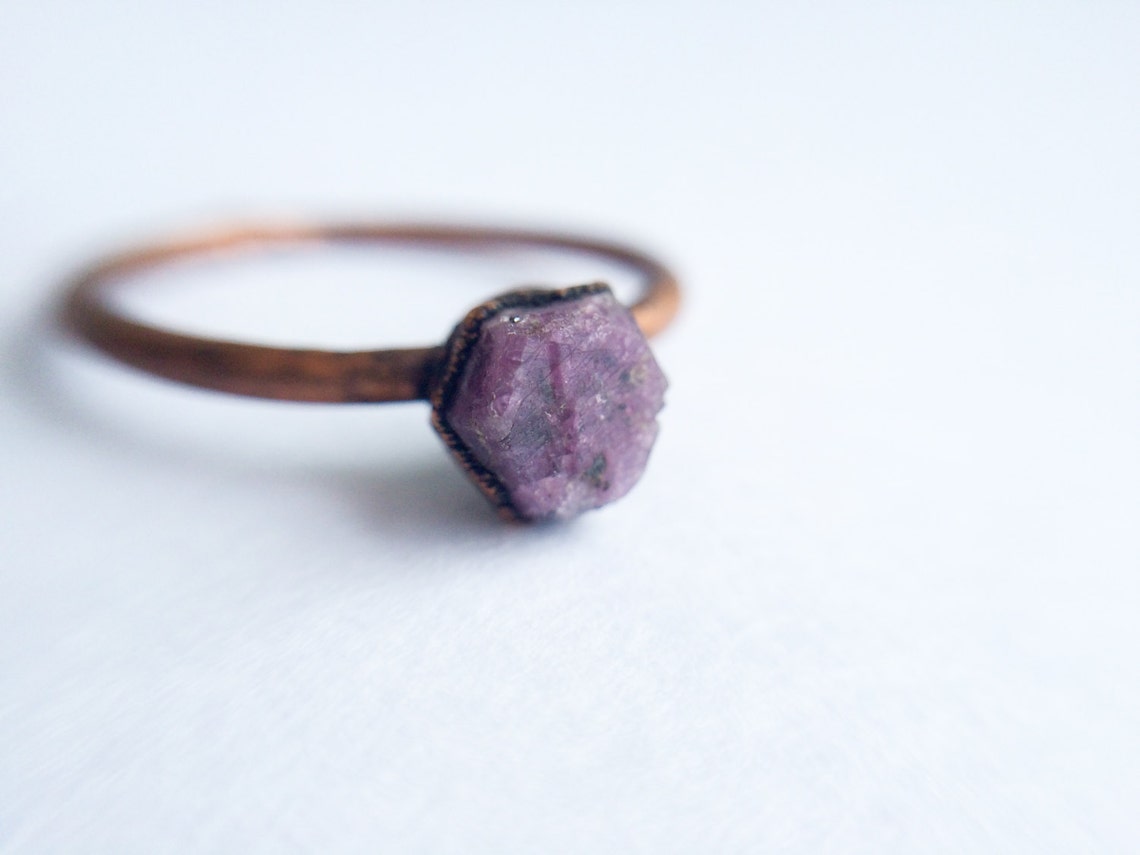 Raw Ruby Ring | Red Ruby Stacking Ring | Real Ruby Jewelry | Natural ...