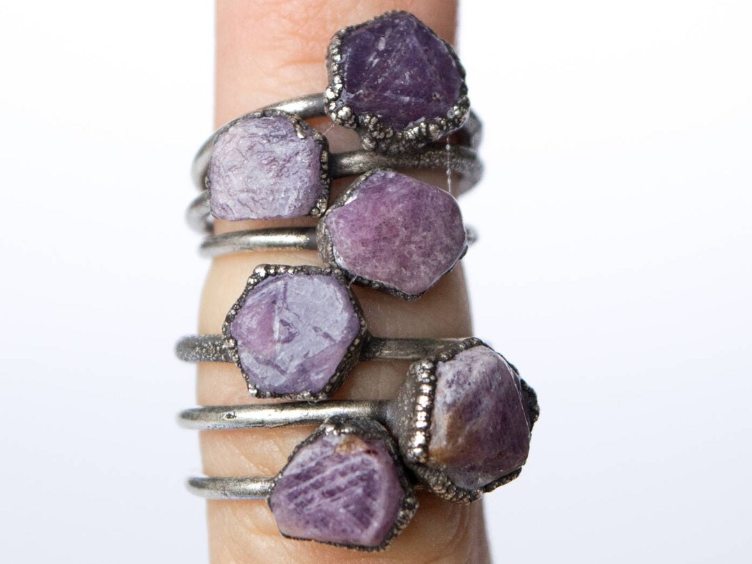 RAW Ruby Stacking Ring | Real Ruby Jewelry | Natural Ruby Ring | Rough Ruby Stacking Ring | Raw ...