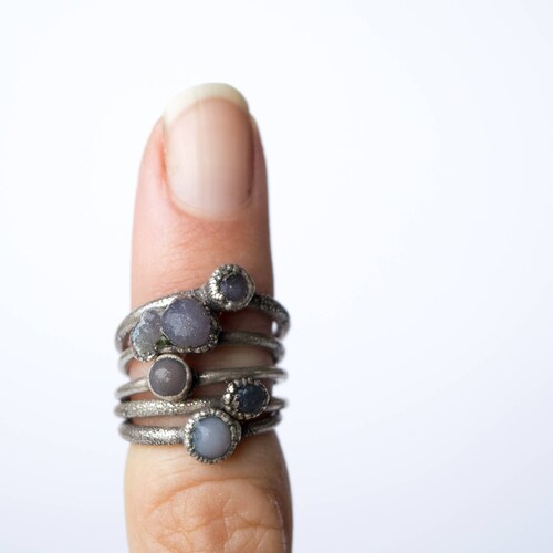 GRAPE Agate Ring Raw Grape Agate Ring Copper and Natural - Etsy