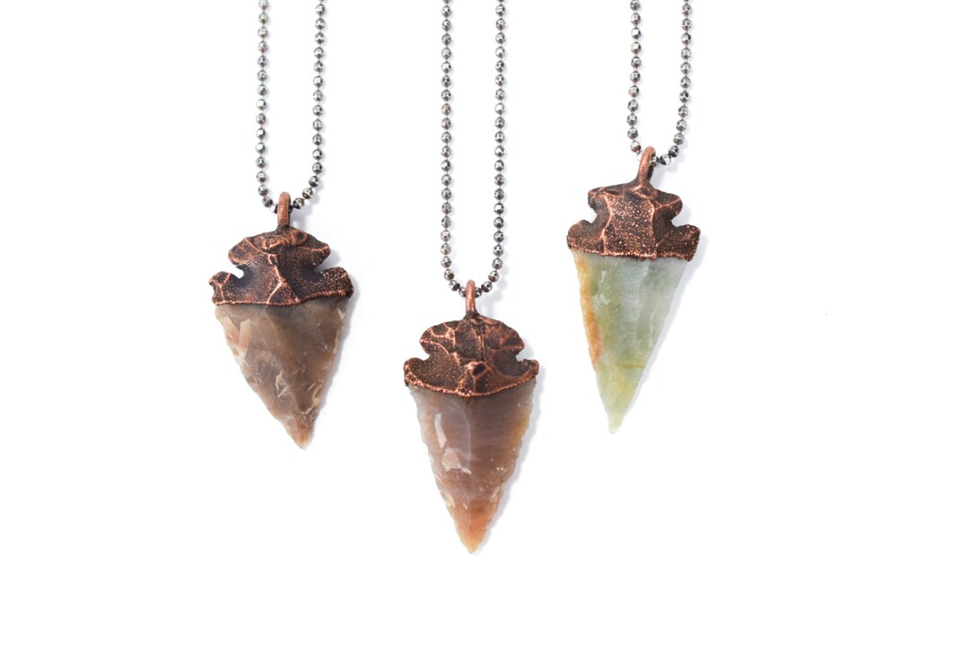 SALE Arrowhead Fossil | Electroformed Fossil Jewelry | Natural ...